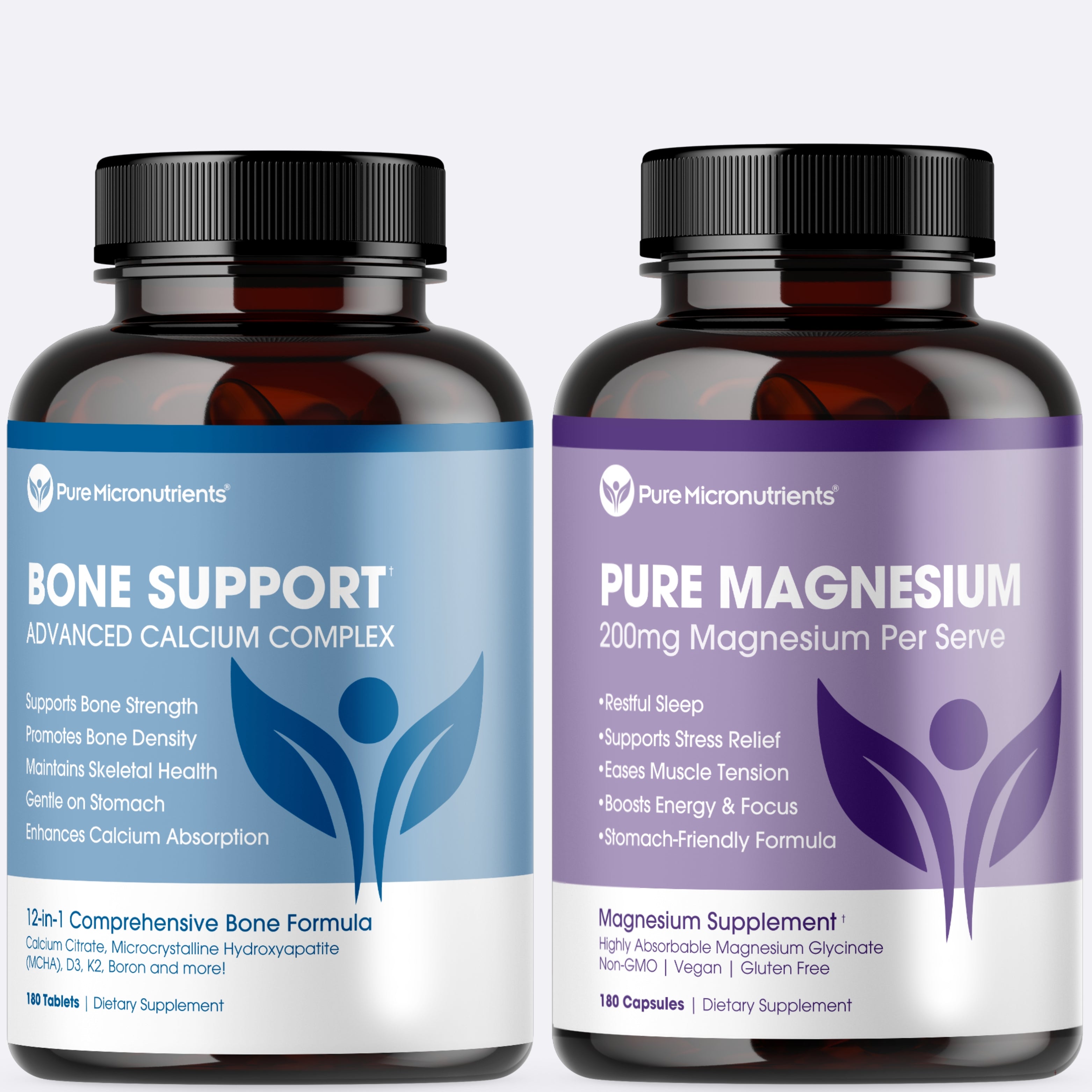 Bone Health Kit (Magnesium Glycinate Supplement + Bone Support Calcium ...